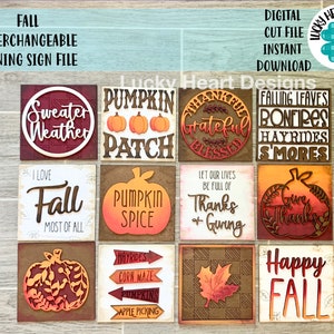 Fall Leaning Sign File SVG, Tiered Tray Glowforge, Luckyheartdesignsco ...