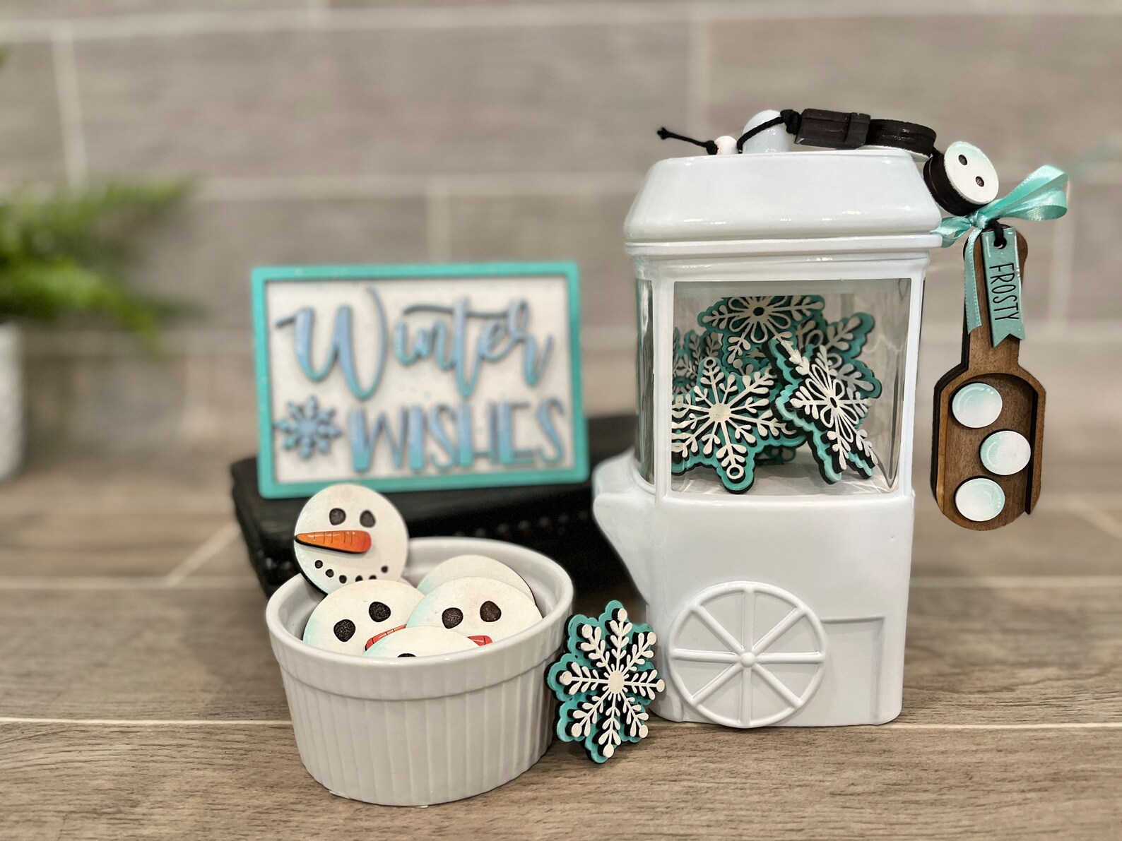 Winter Snowman Gumball Machine Filler File SVG Glowforge - Etsy