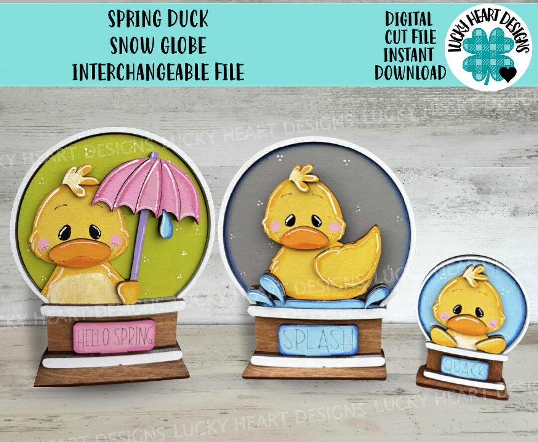 Spring Duck Snow Globe Interchangeable File SVG, TINY Summer, Bird ...