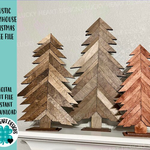 Rustic Farmhouse Christmas Tree File SVG Glowforge - Etsy