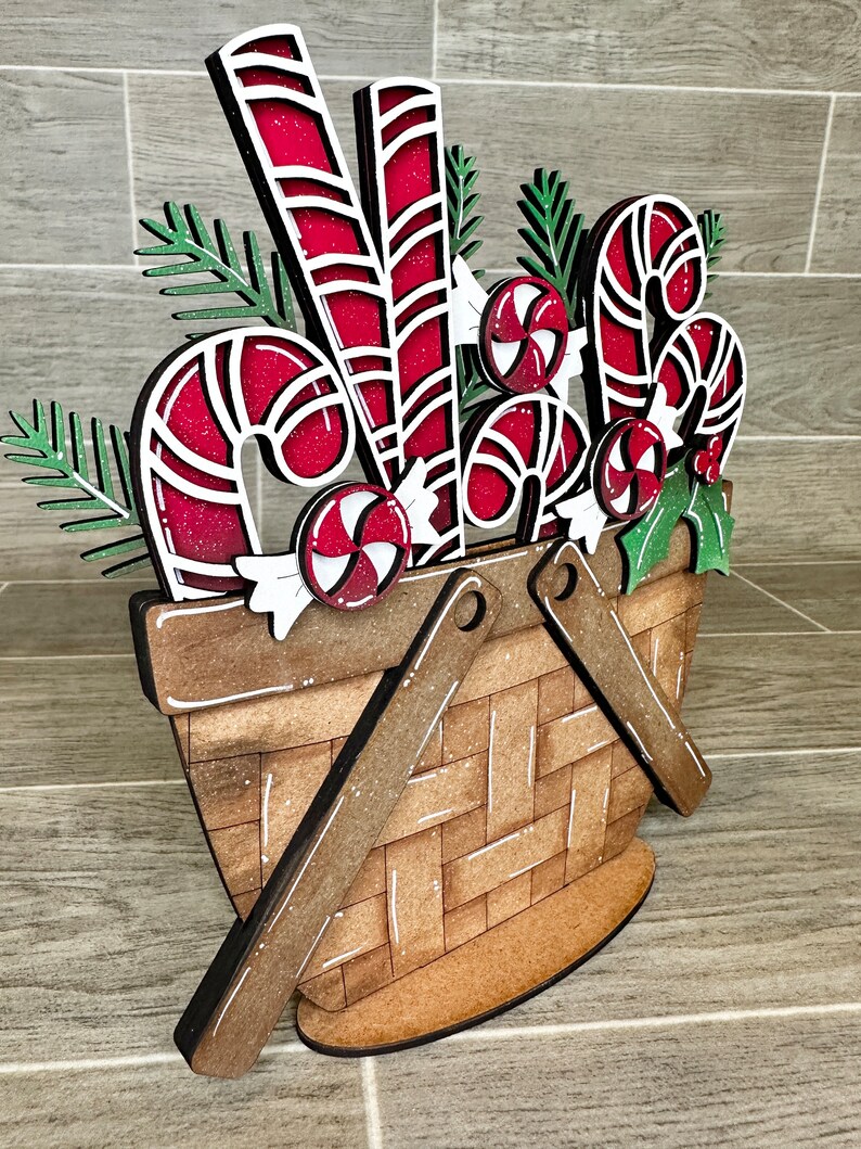 Candy Canes for the Flower Basket Interchangeable File SVG, Holiday ...