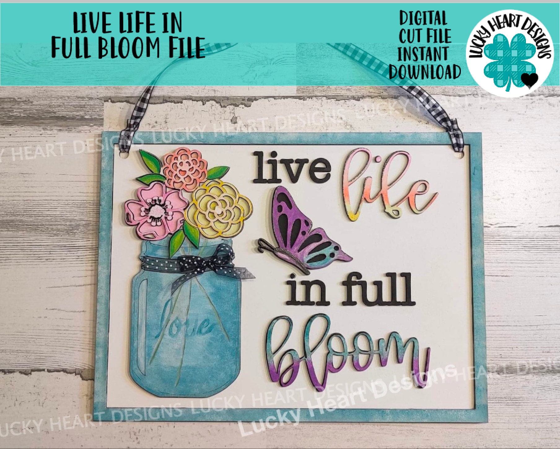 Life Life in Full Bloom Sign File SVG Glowforge Spring - Etsy