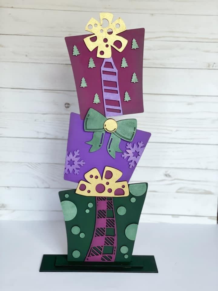 Stacking Presents File SVG, Christmas Decor Glowforge ...