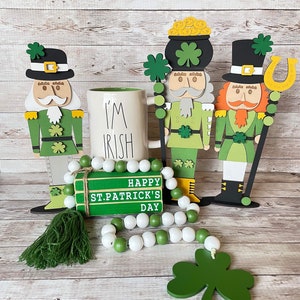 St. Patrick's Day Nutcracker Standing File SVG, Glowforge, Clover ...