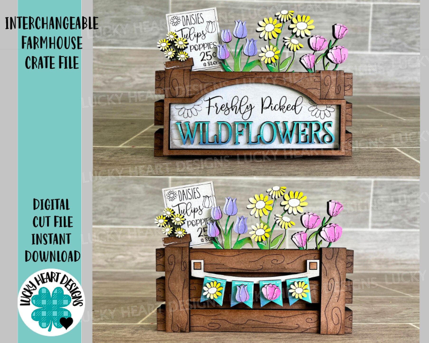 Interchangeable Farmhouse Crate File SVG Glowforge - Etsy