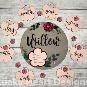 Floral Milestone Sign, SVG FILE Glowforge Flowers - Etsy