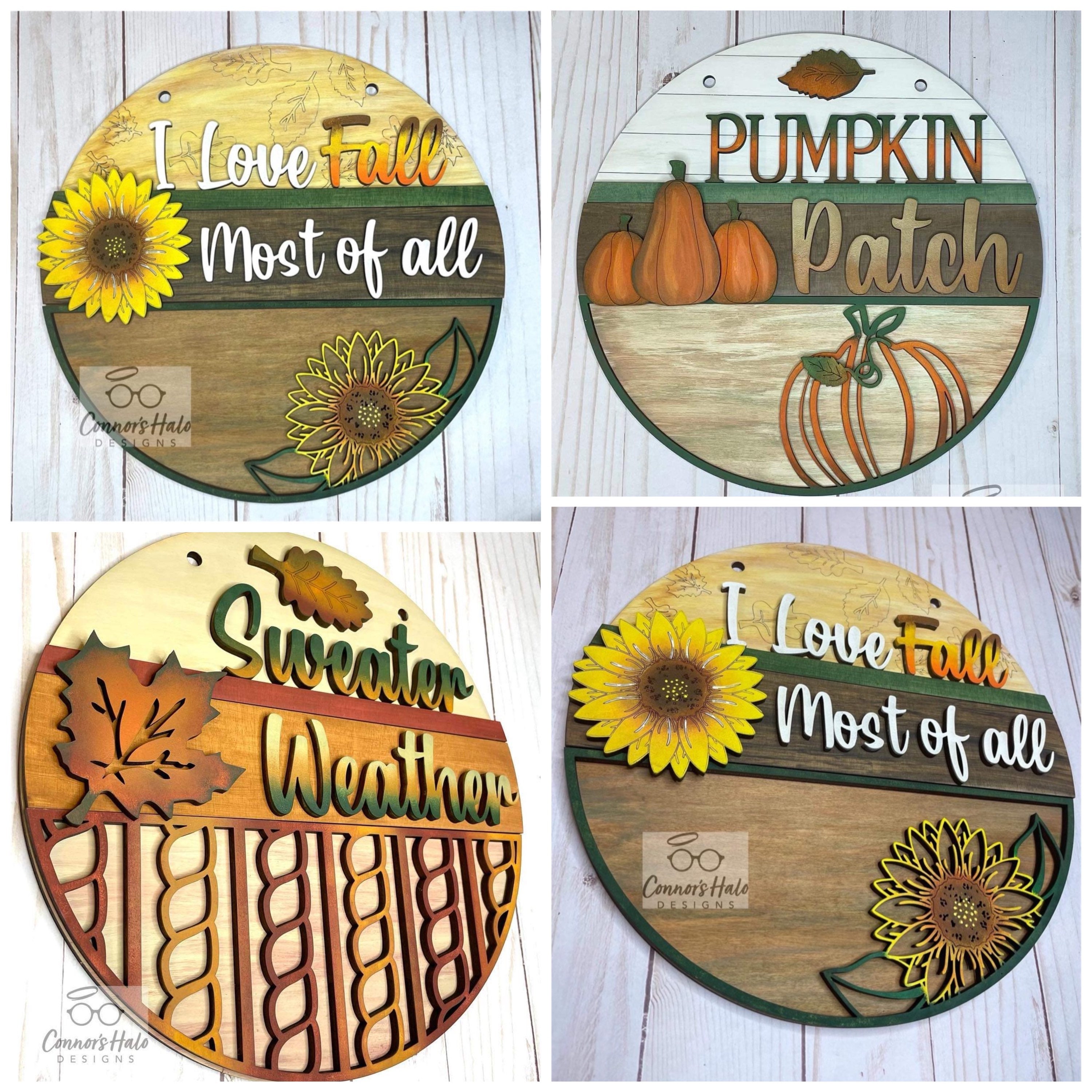 Fall Door Hanger Bundle Complete DIY KIT File SVG Glowforge - Etsy