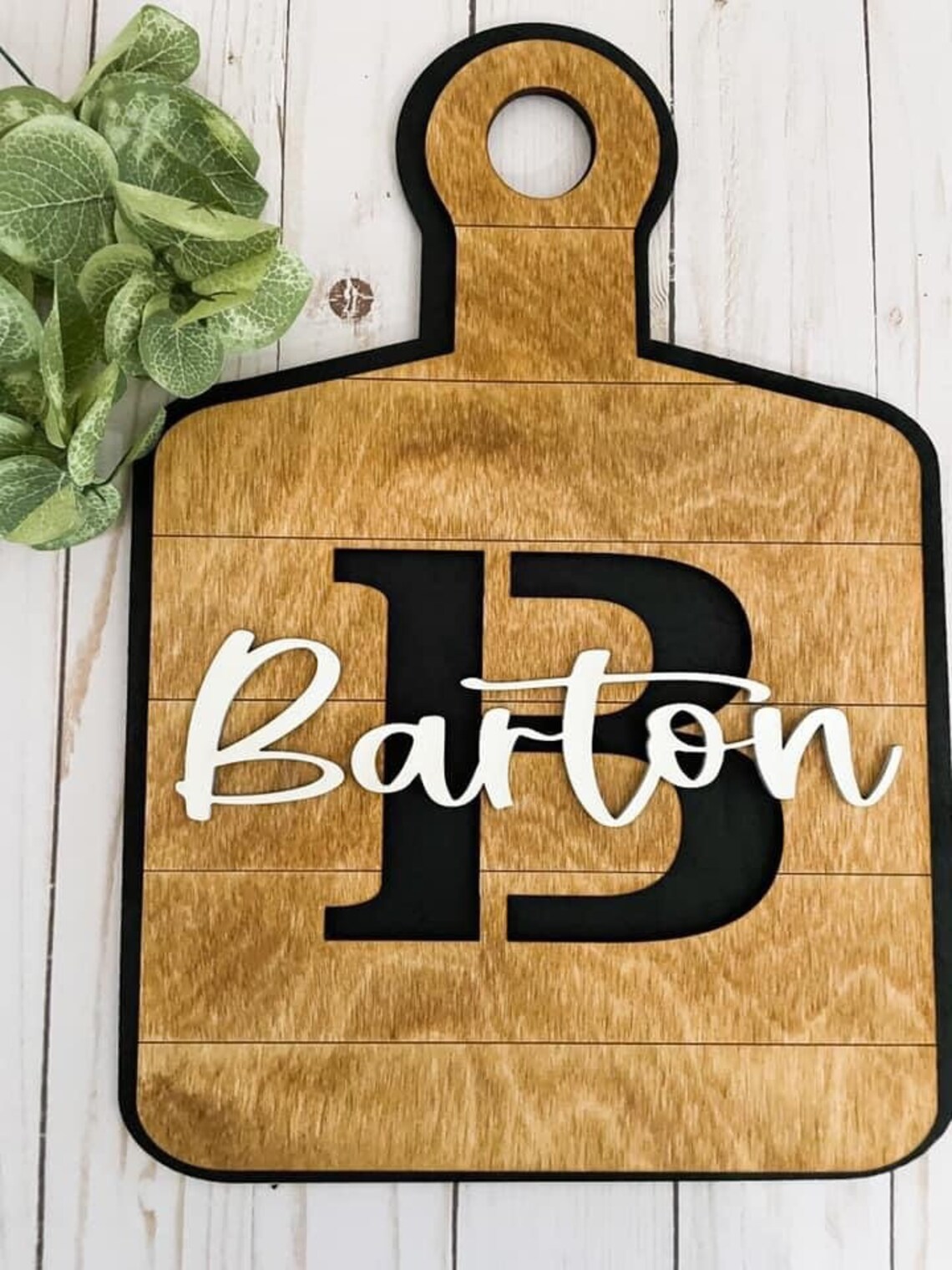 Cutting Board Initial Sign File SVG Monogram Glowforge - Etsy