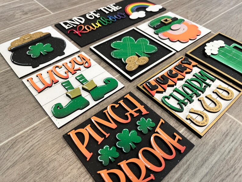Pinch Proof St.patrick's Day Interchangeable Leaning Sign - Etsy