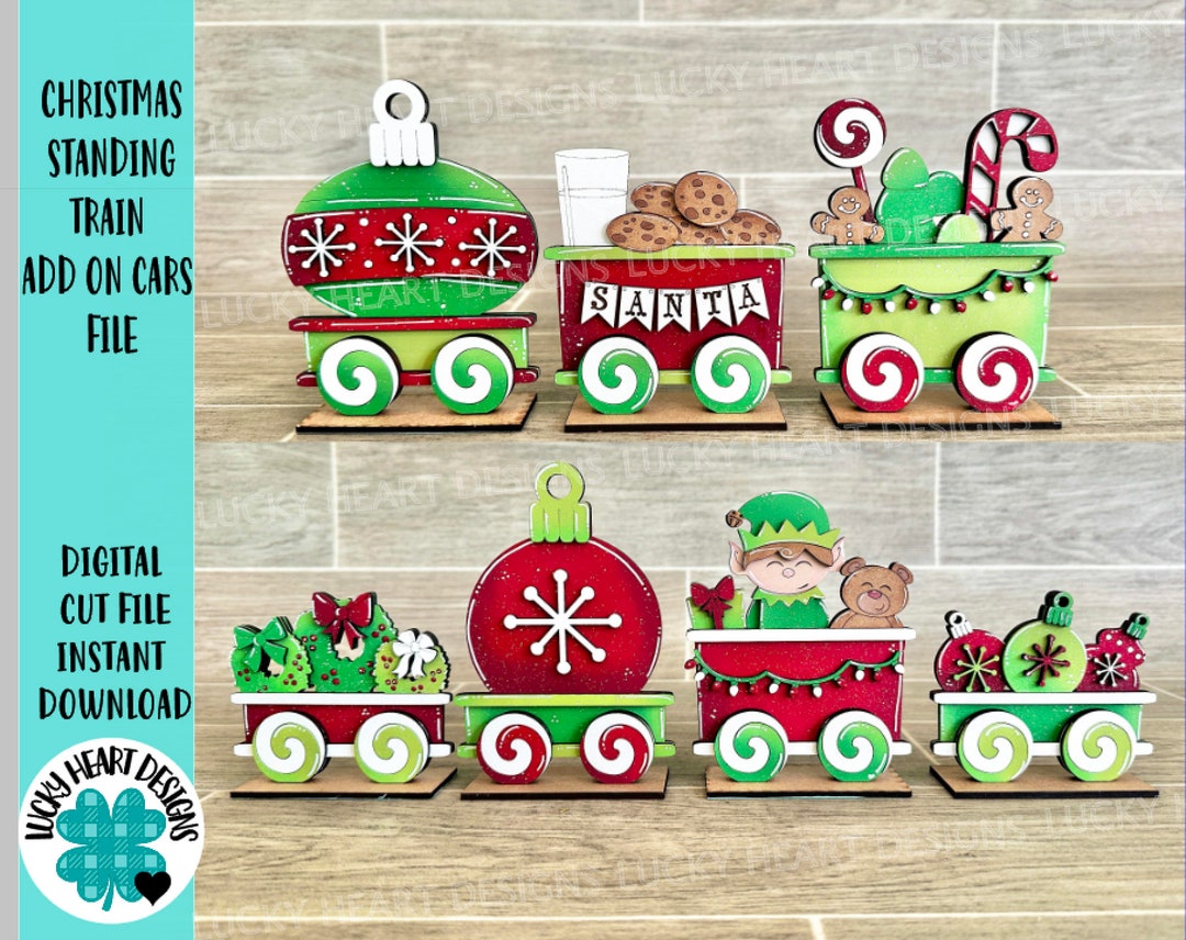 Christmas Standing Train ADD ON Cars File SVG, Santa, Rudolph ...