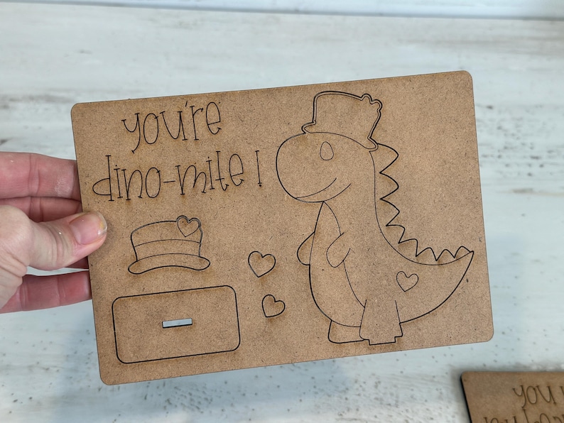 Dinosaur Valentine POP OUT Craft Kit File SVG, Love, Heart, Glowforge ...