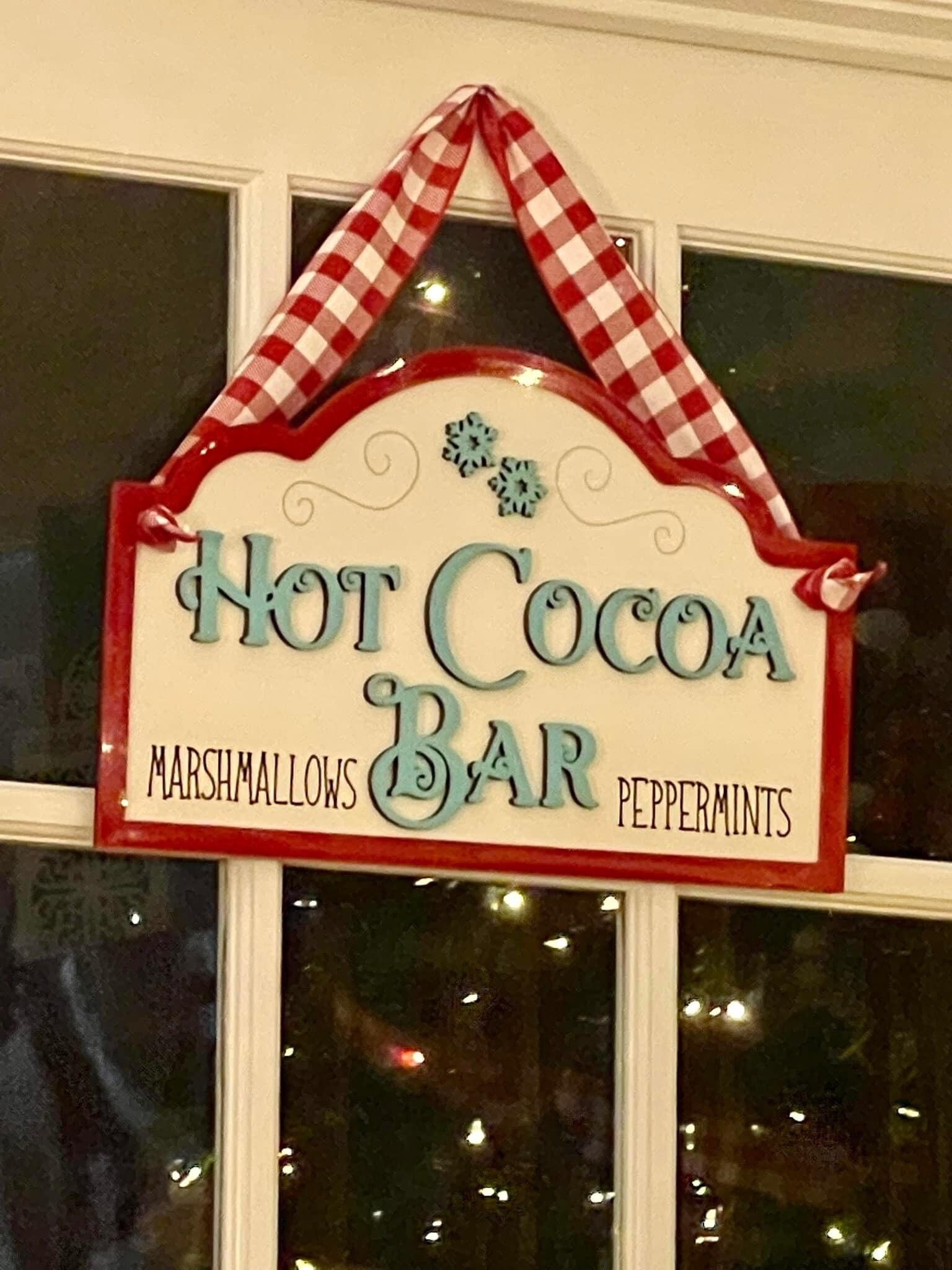 Hot Cocoa Door Hanger Sign File Glowforge Winter - Etsy