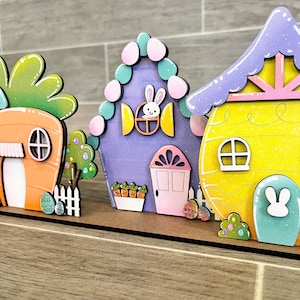 Easter Bunny Standing Houses File SVG, Glowforge, Luckyheartdesignsco ...