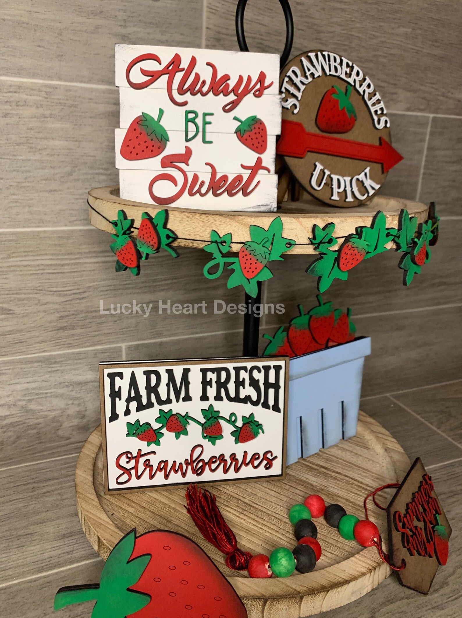 Strawberry Tiered Tray File SVG, Glowforge Tier Tray - Etsy