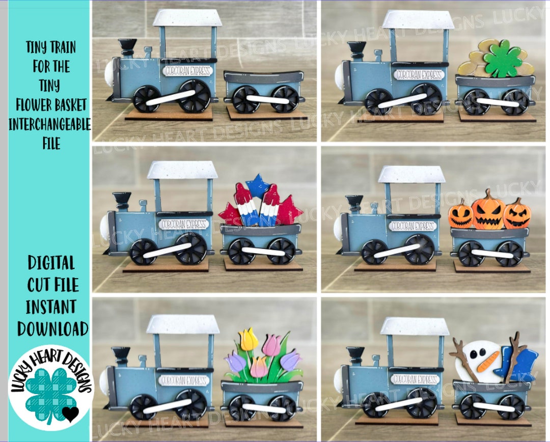 TINY Train for the Flower Basket Interchangeable File, Glowforge ...