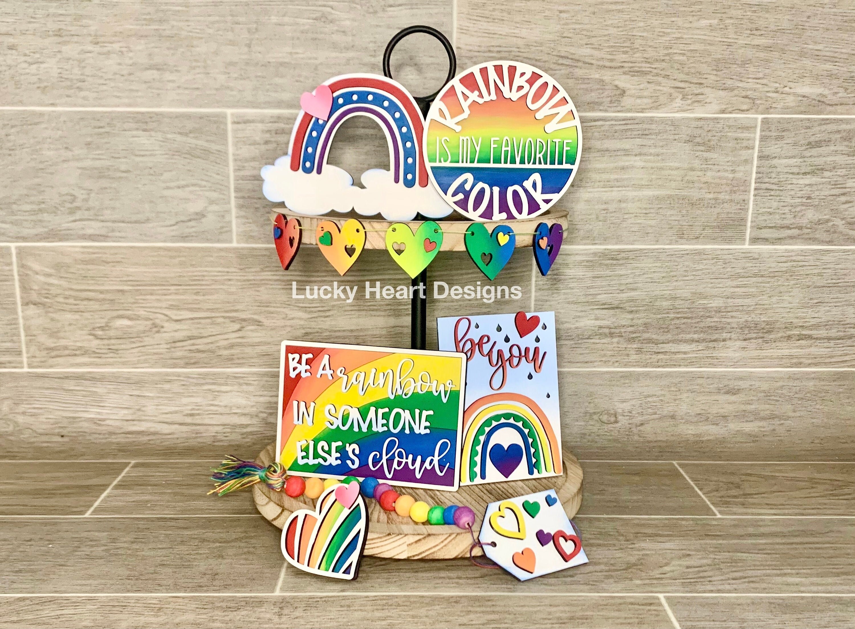 Rainbow Tiered Tray File SVG, Glowforge Tier Tray - Etsy