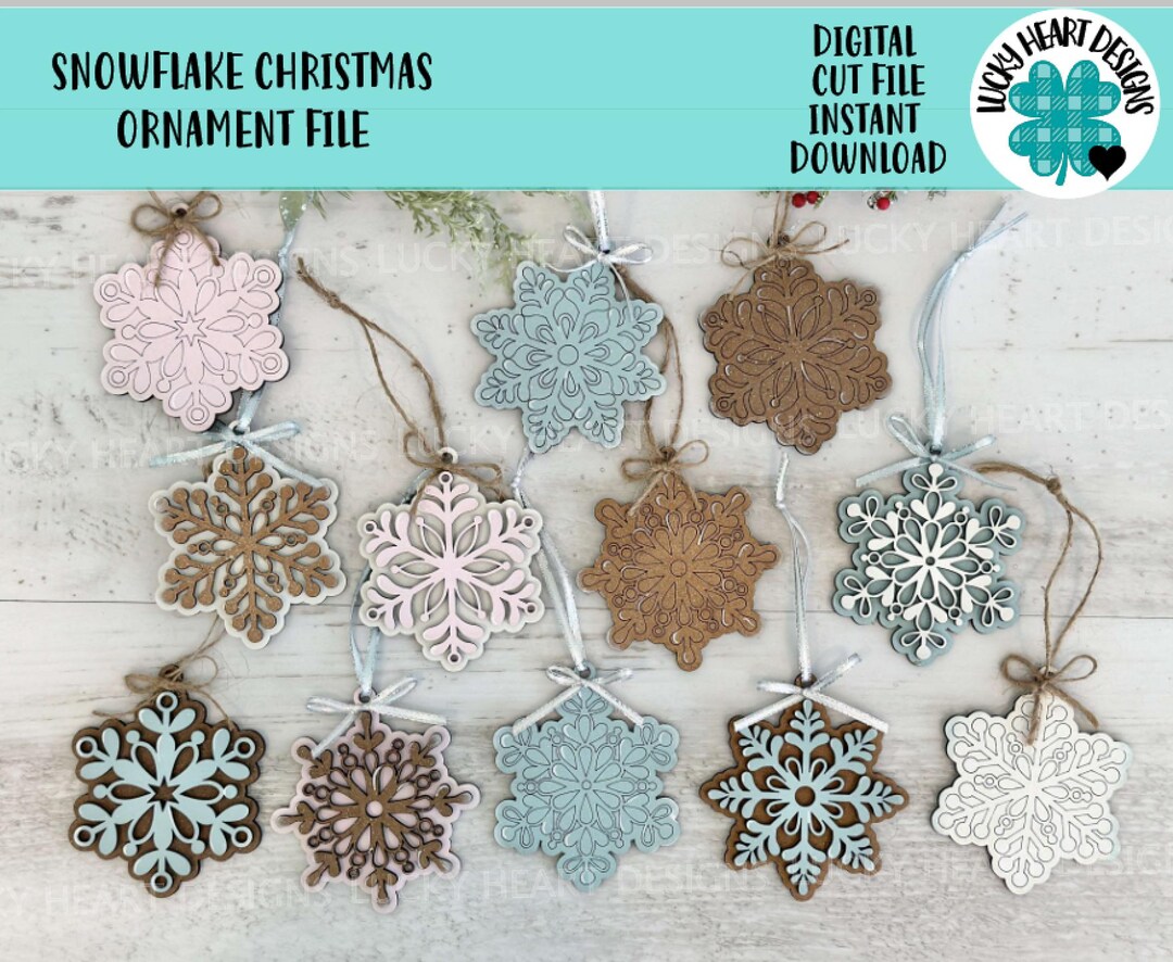 Snowflake Christmas Ornament File Svg Holiday Glowforge Winter Snow