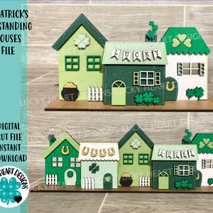 St. Patrick's Day Standing Houses File SVG, Glowforge ...