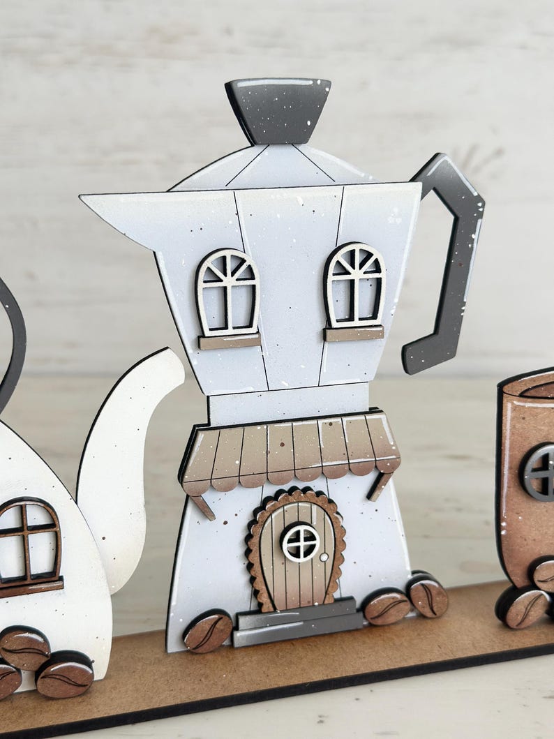 Coffee Standing House File SVG, Glowforge, Bundle Coffee Mug, Pot, Cups ...
