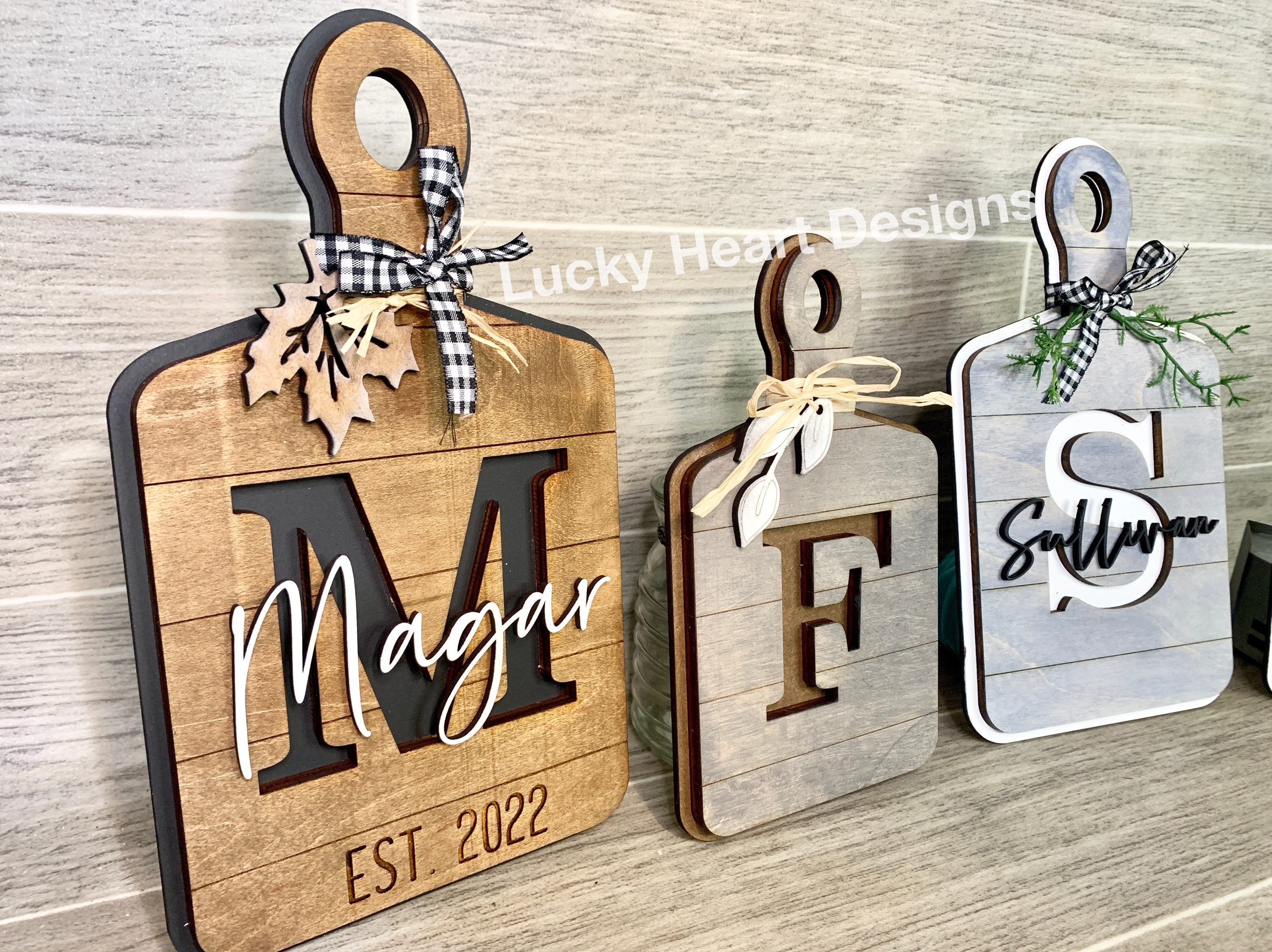 Cutting Board Initial Sign File SVG Monogram Glowforge - Etsy