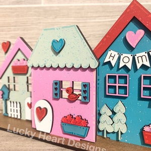 Valentine's Day Standing Houses File SVG, Tiered Tray Decor, Glowforge ...