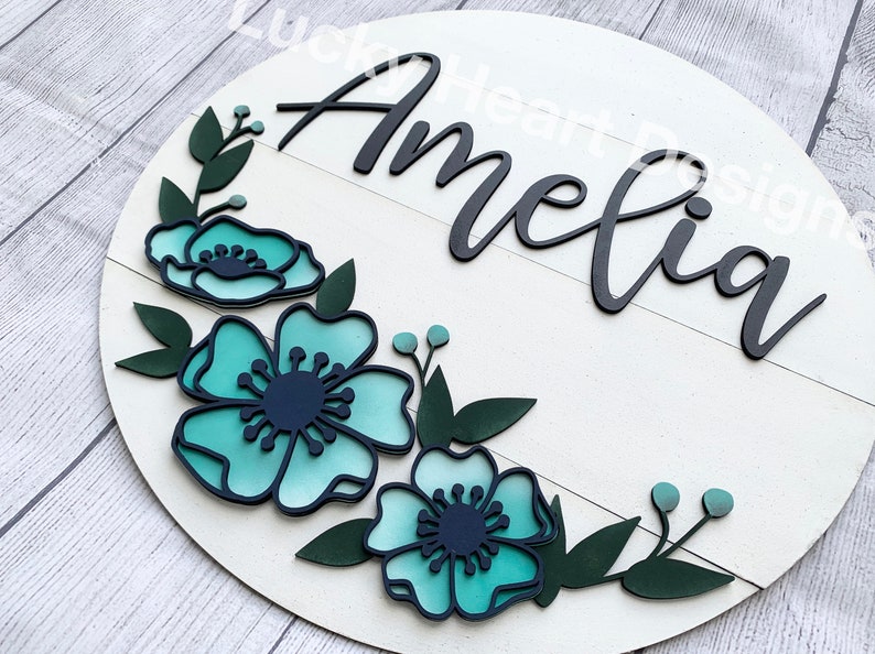 Amelia Floral File SVG, Glowforge Flower Decor, Layered Flowers ...
