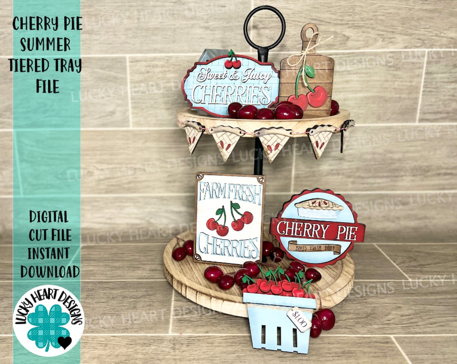 Cherry Pie Summer Tiered Tray File SVG Fruit Tier Tray - Etsy