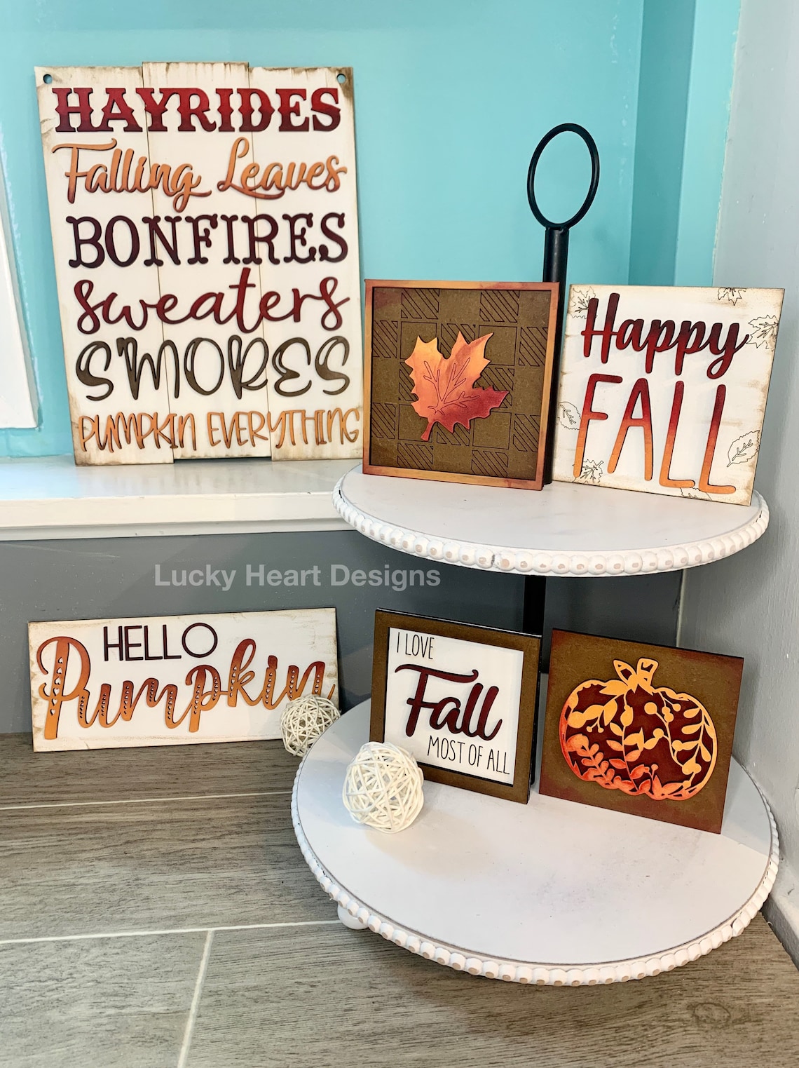 Fall Wall Collage File SVG Glowforge Tiered Tray - Etsy