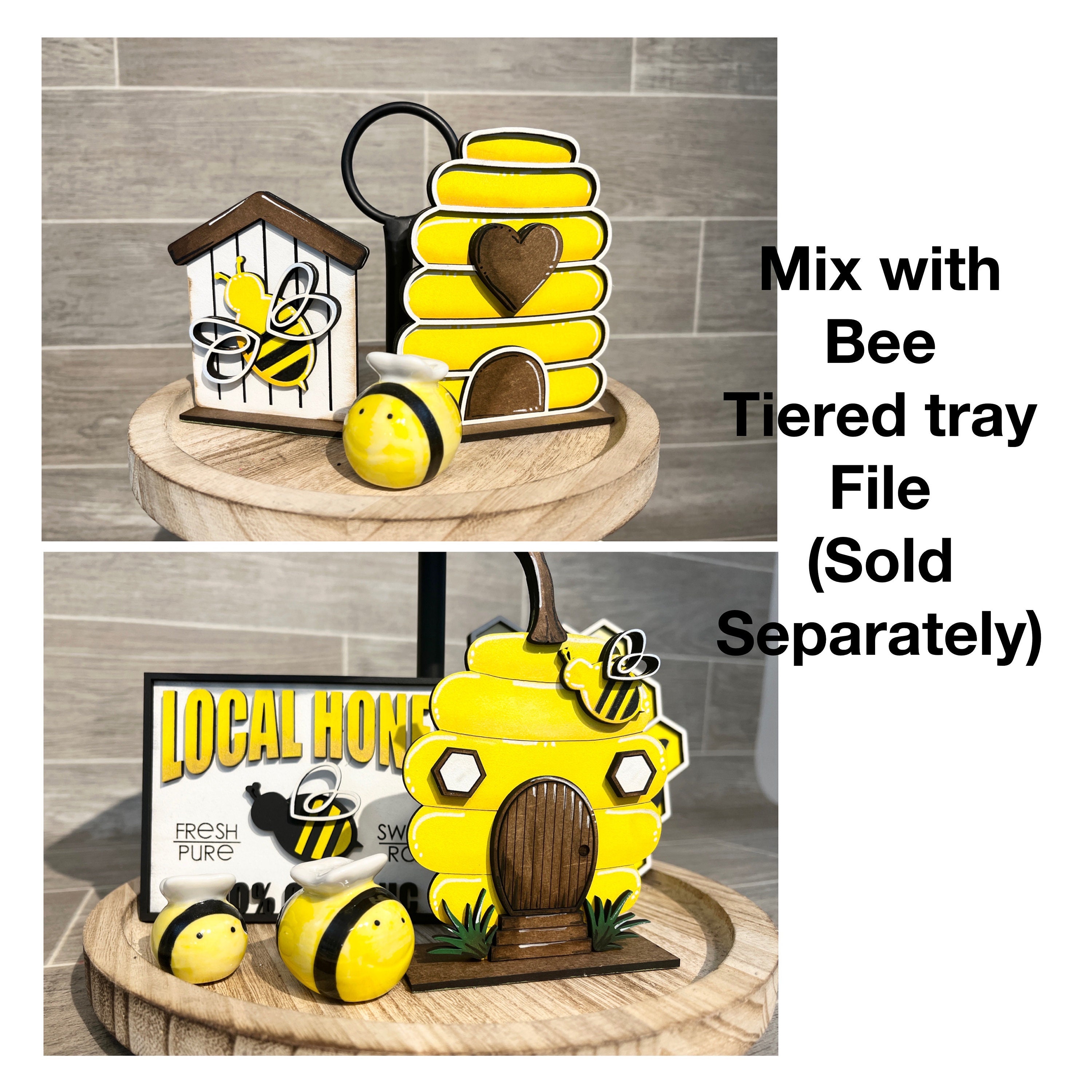 Bee Hive Standing Houses File SVG, Tiered Tray Glowforge ...