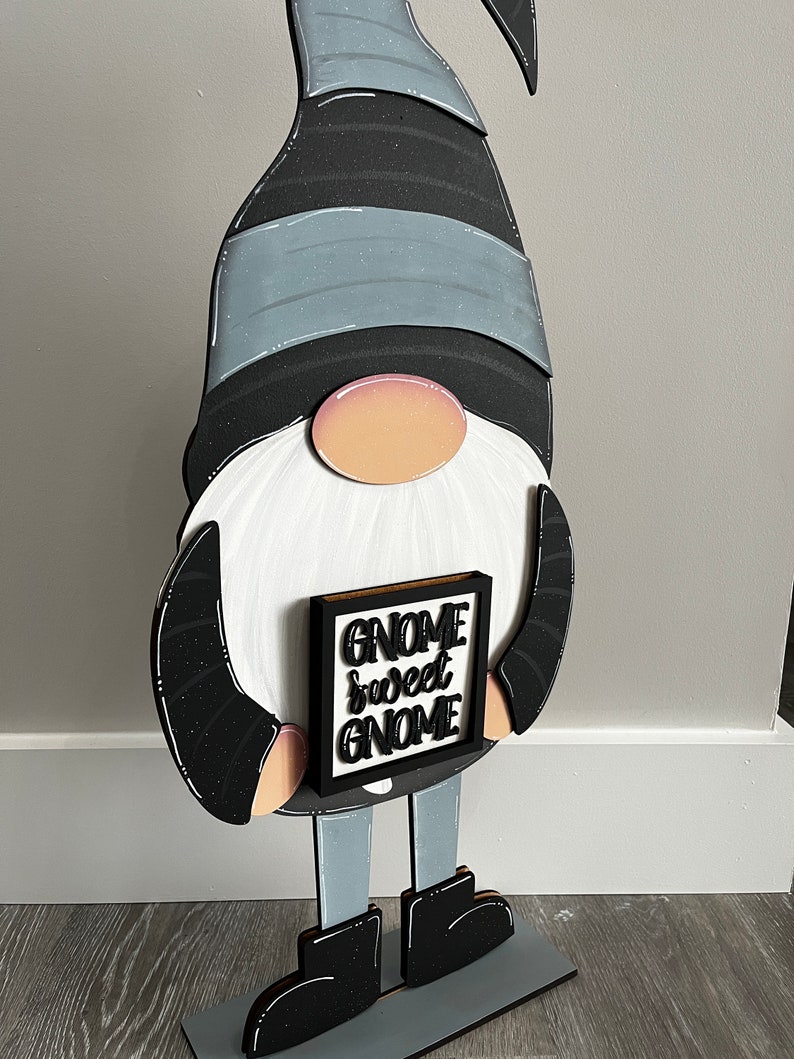 Tall Interchangeable Porch Leaning Sign Gnome File SVG, Glowforge ...