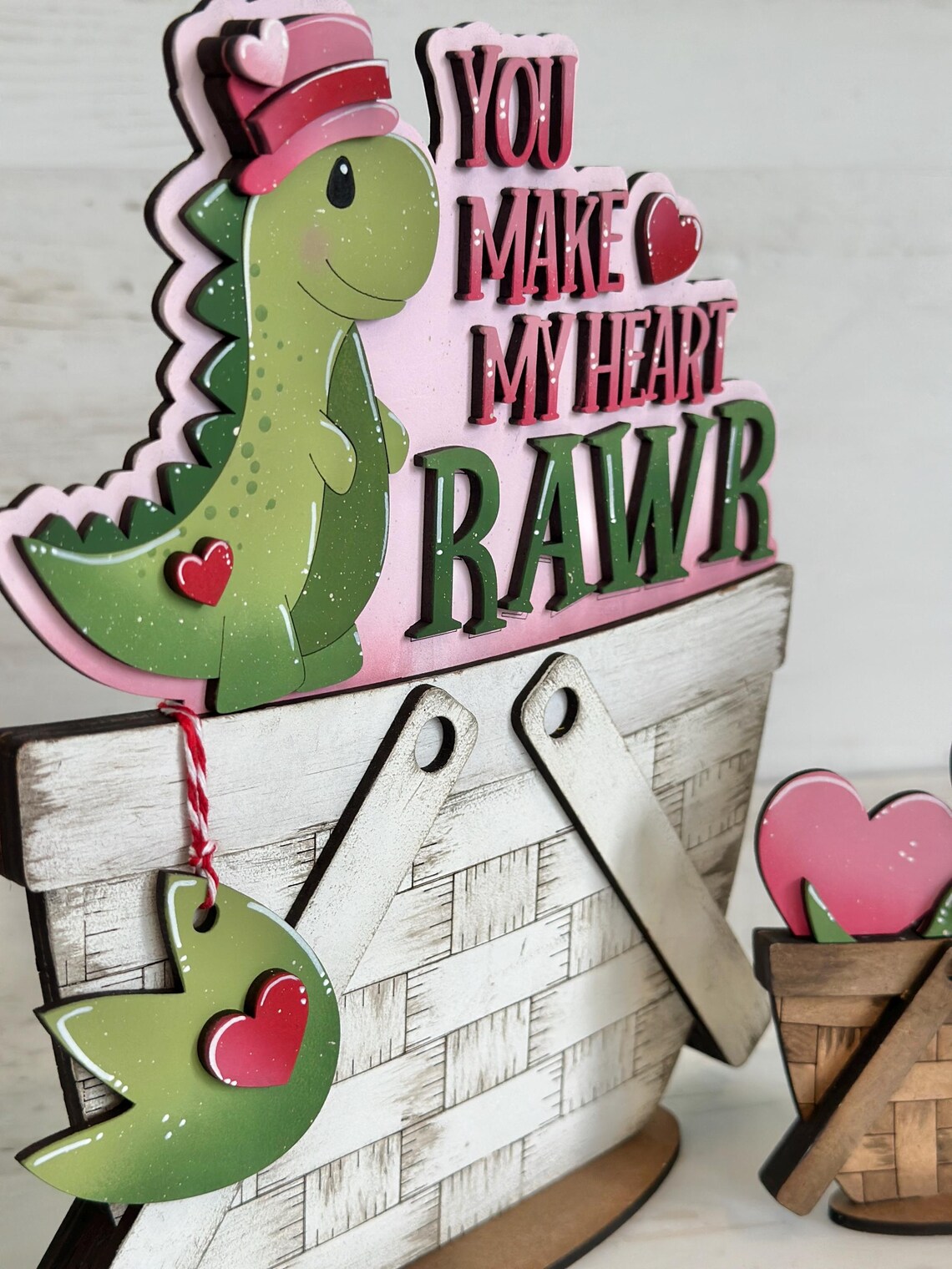 Dinosaur Valentine for the Flower Basket Interchangeable File SVG ...