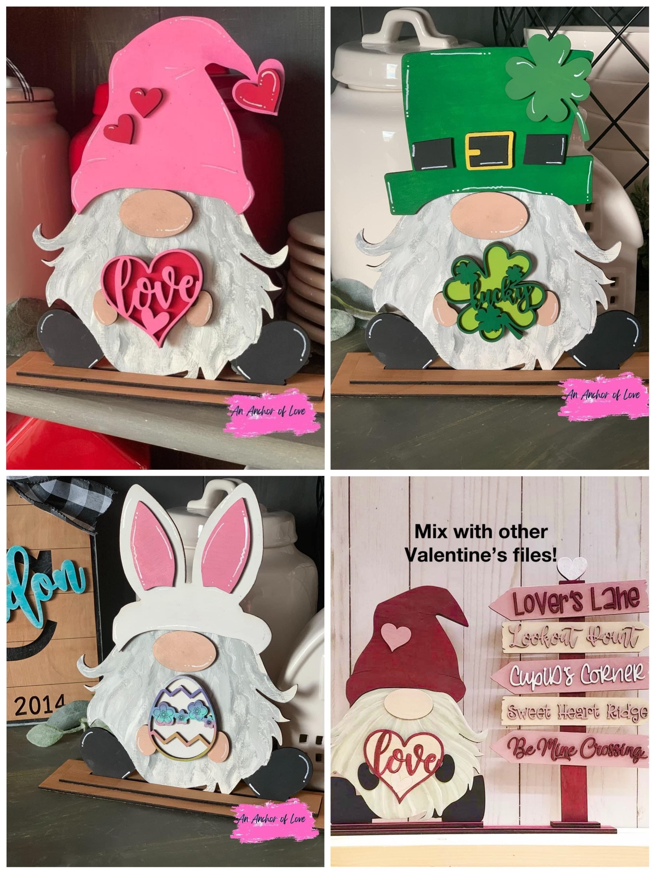 Standing Interchangeable Gnome File SVG Glowforge Home Sign - Etsy