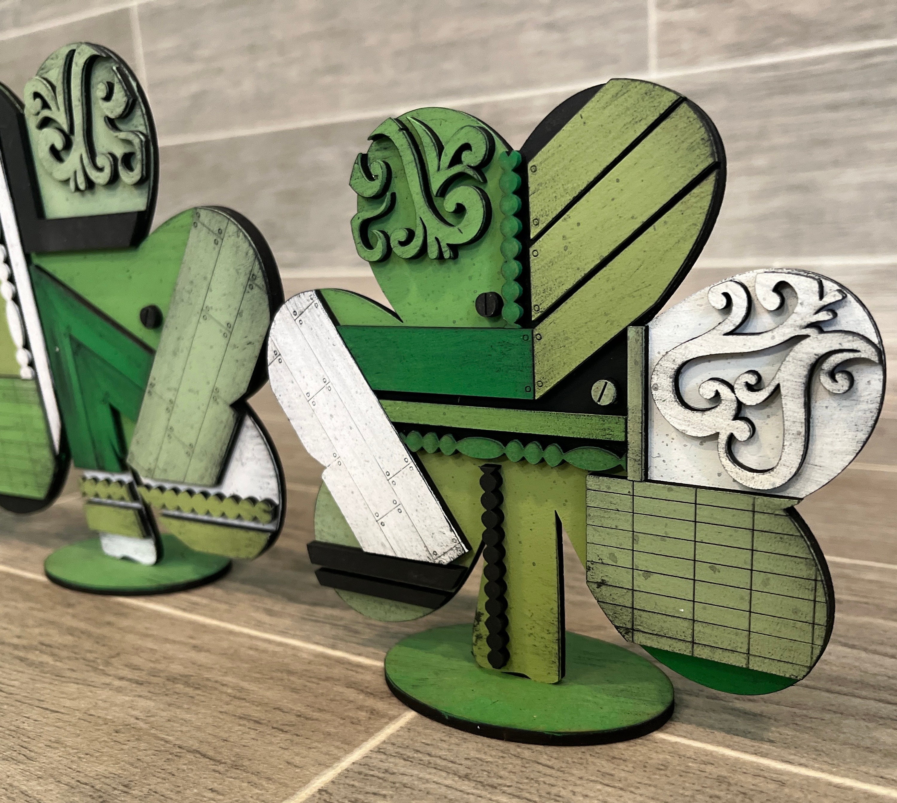 Vintage Rustic Clover Trio File SVG St. Patrick's Day - Etsy