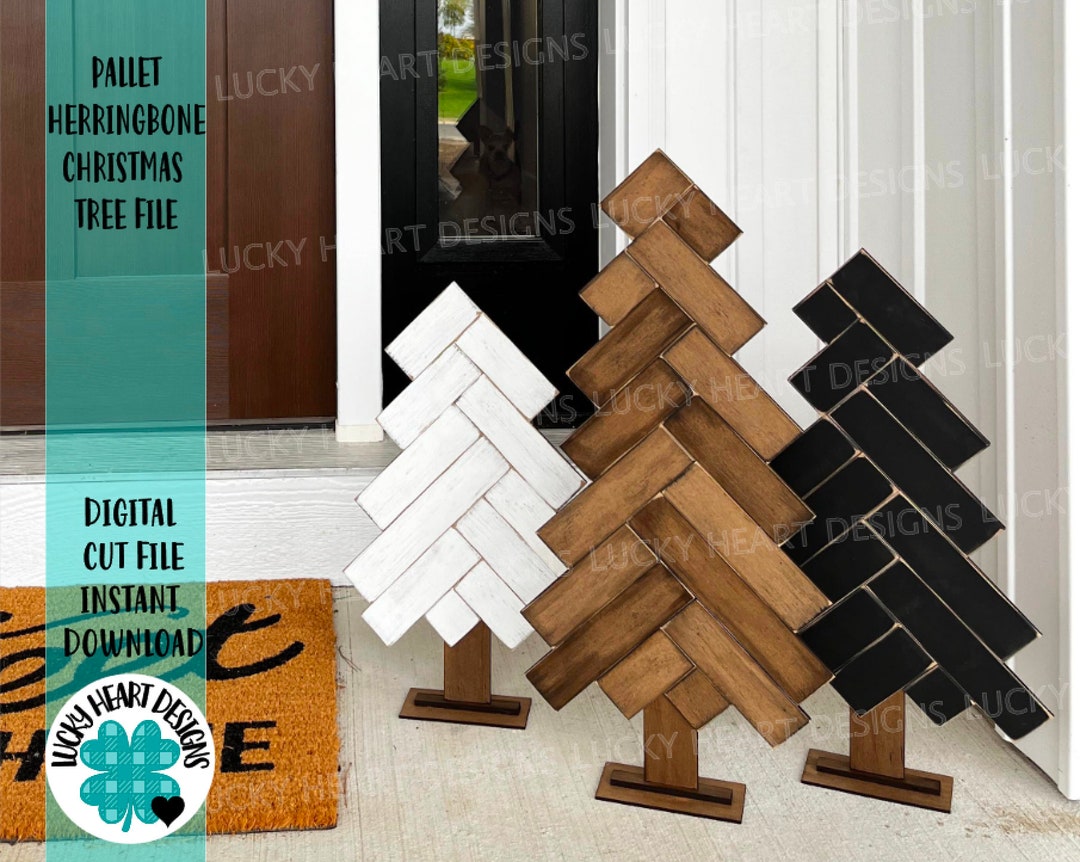 Pallet Herringbone Christmas Tree File SVG, Farmhouse Glowforge ...