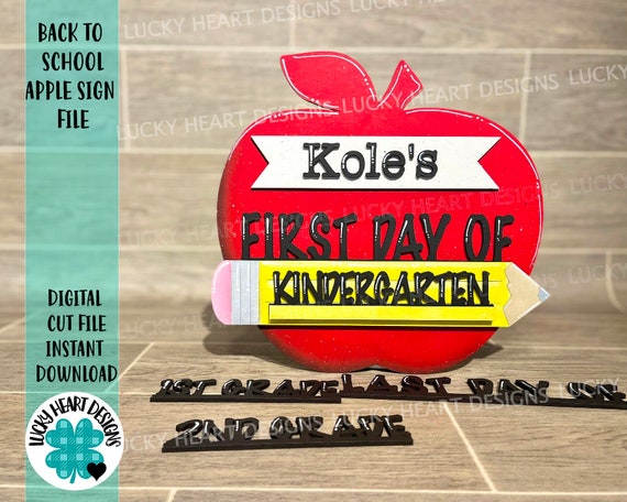 Back to School Apple Sign File First Day of School - Etsy
