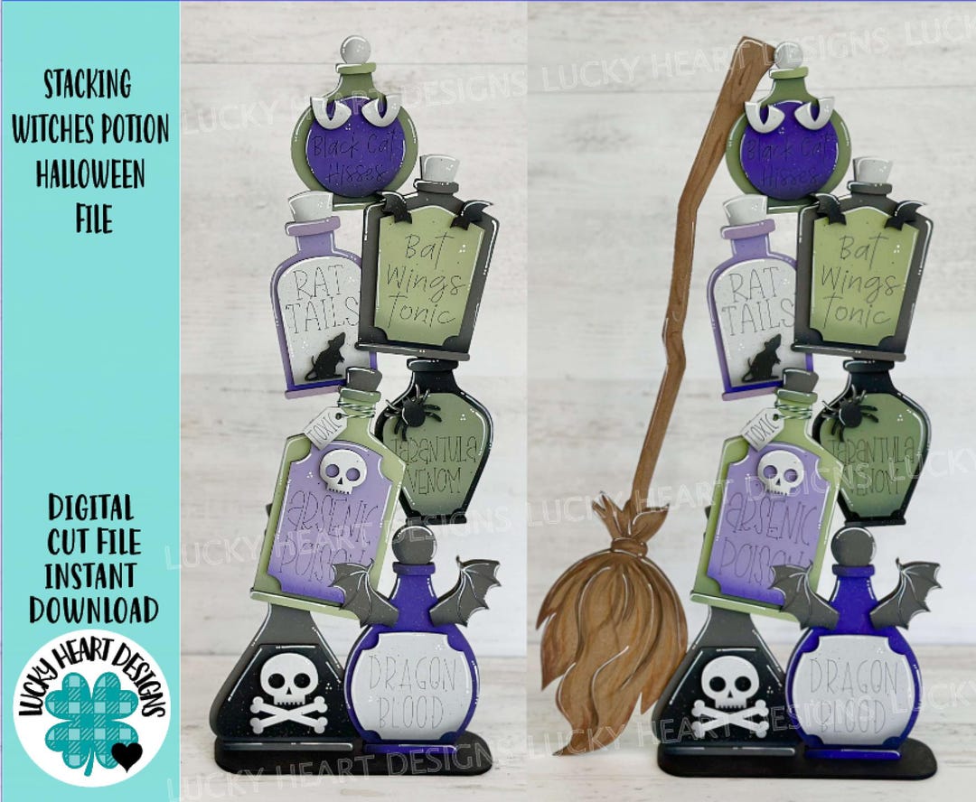 Stacking Witches Potions Halloween File SVG, Tier Tray, Trick or Treat ...