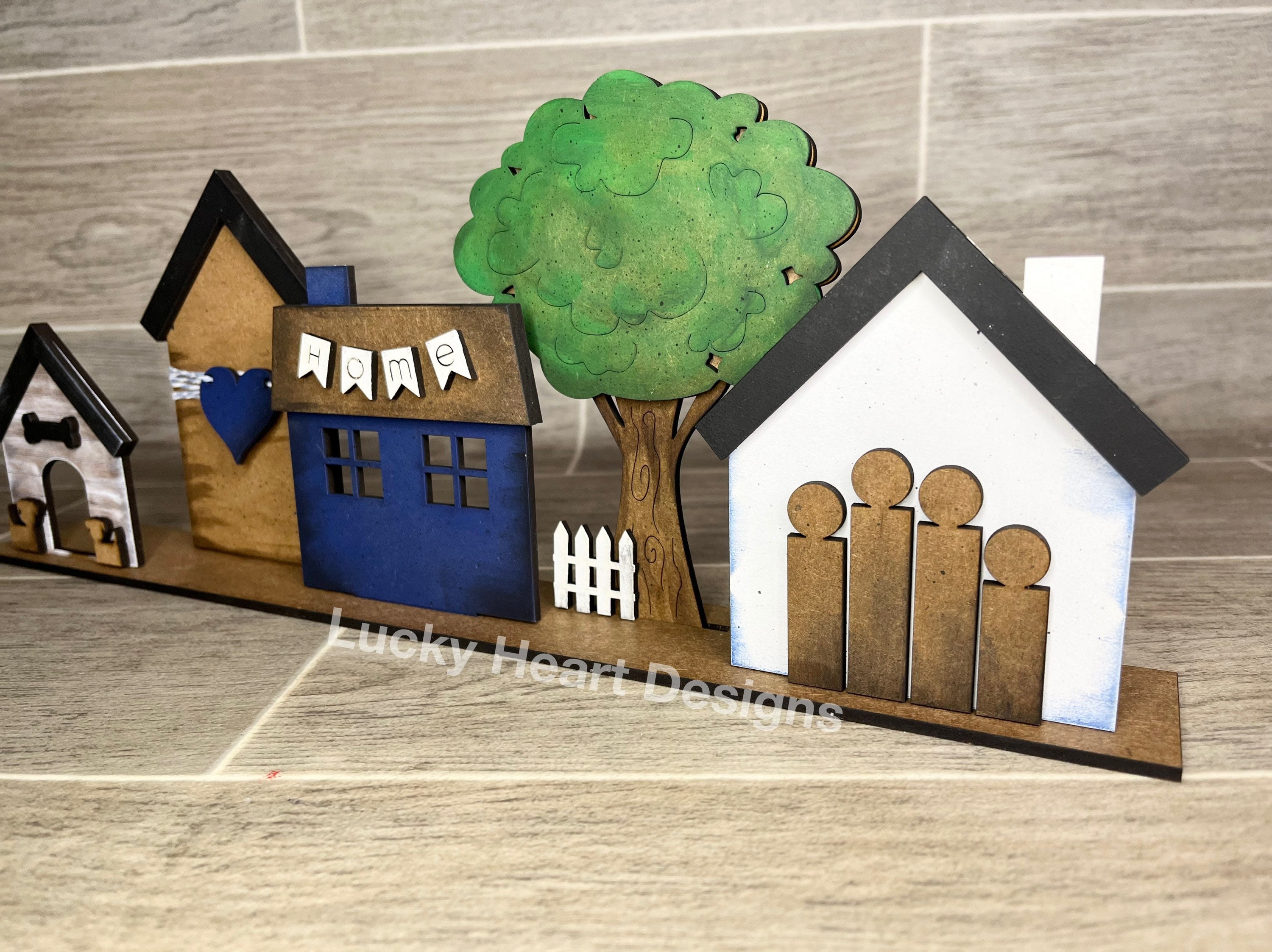 Family Farm Standing Houses File SVG Home Glowforge | Etsy UK