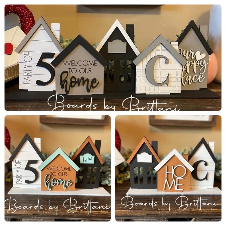 Family Home Standing Houses Centerpiece File SVG Mantle Decor - Etsy