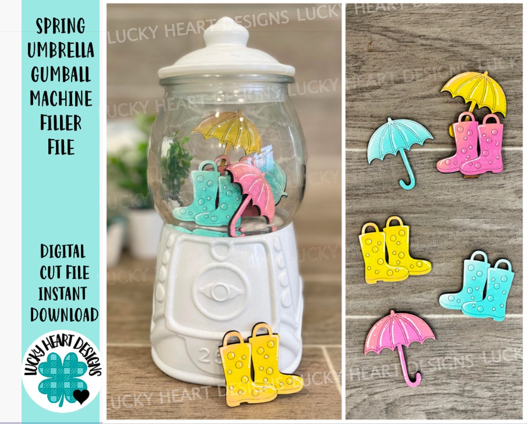 Spring Umbrella Gumball Machine Filler File SVG, Glowforge Tiered Tray ...