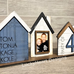 Standing Houses Picture Frame SVG File, Photo Frame Glowforge ...
