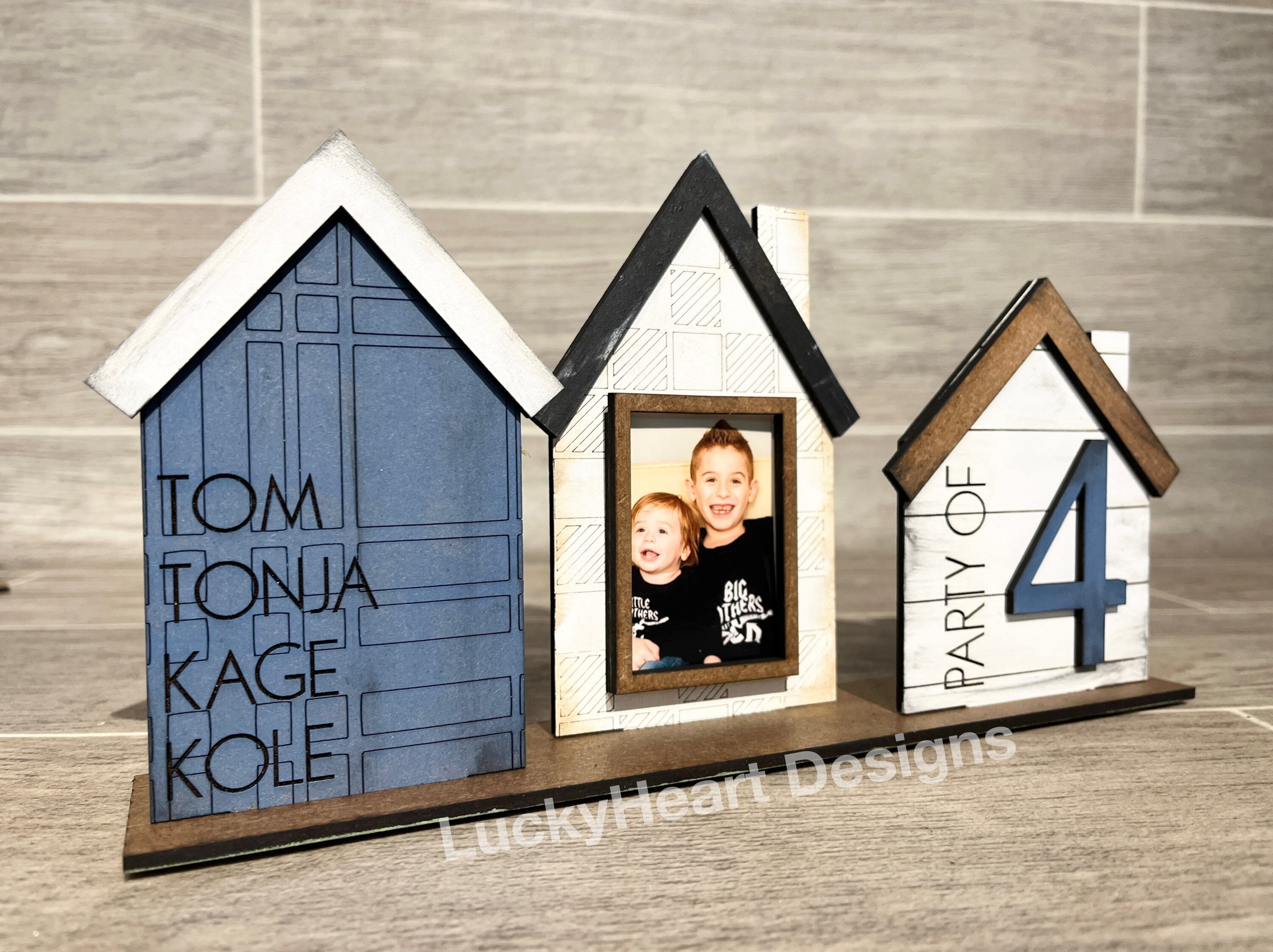 Standing Houses Picture Frame SVG File Photo Frame Glowforge | Etsy