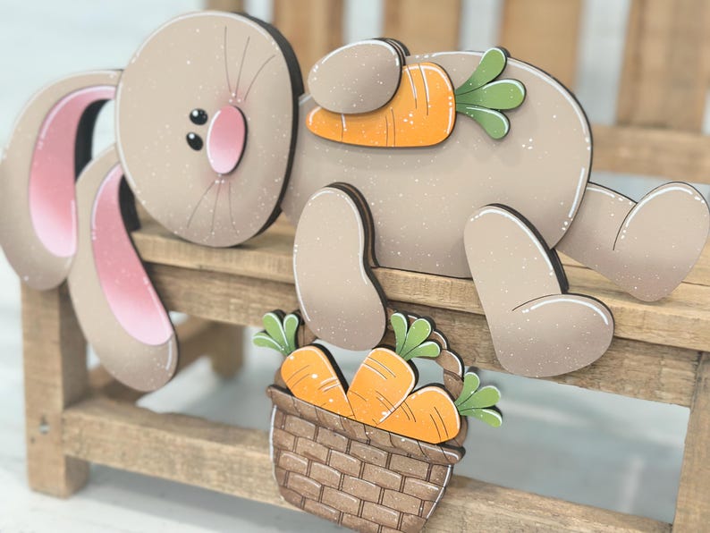 Floppy Easter Bunny Shelf Hanger Standing Sign File SVG, HANGING ...