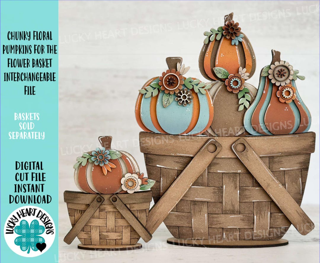 Chunky Floral Pumpkin for the Flower Basket Interchangeable File SVG ...
