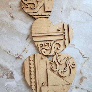 Vintage Rustic Stacking Hearts File SVG, Valentine Glowforge ...