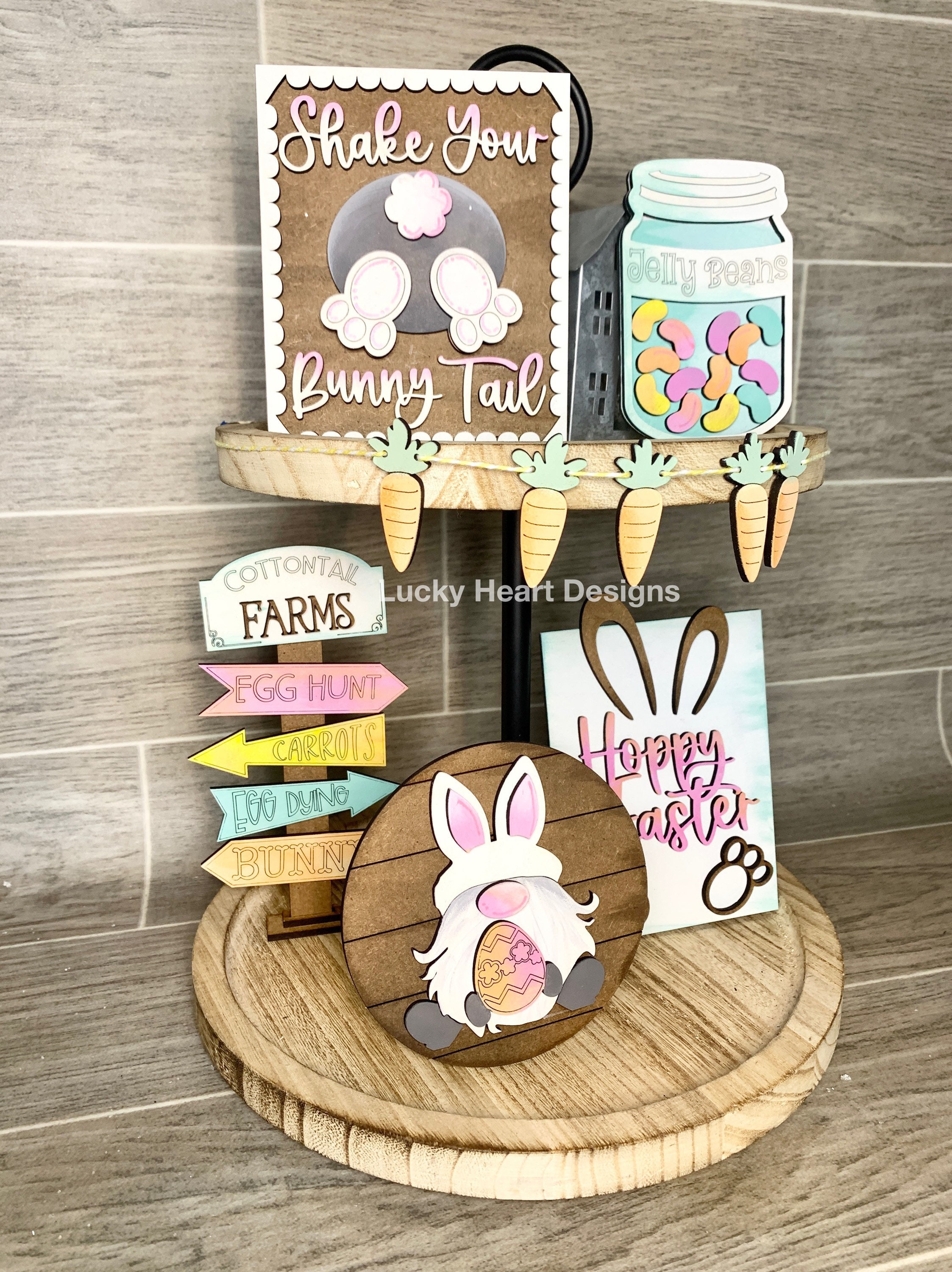 Cottontail Bunny Easter Tiered Tray File SVG Glowforge - Etsy