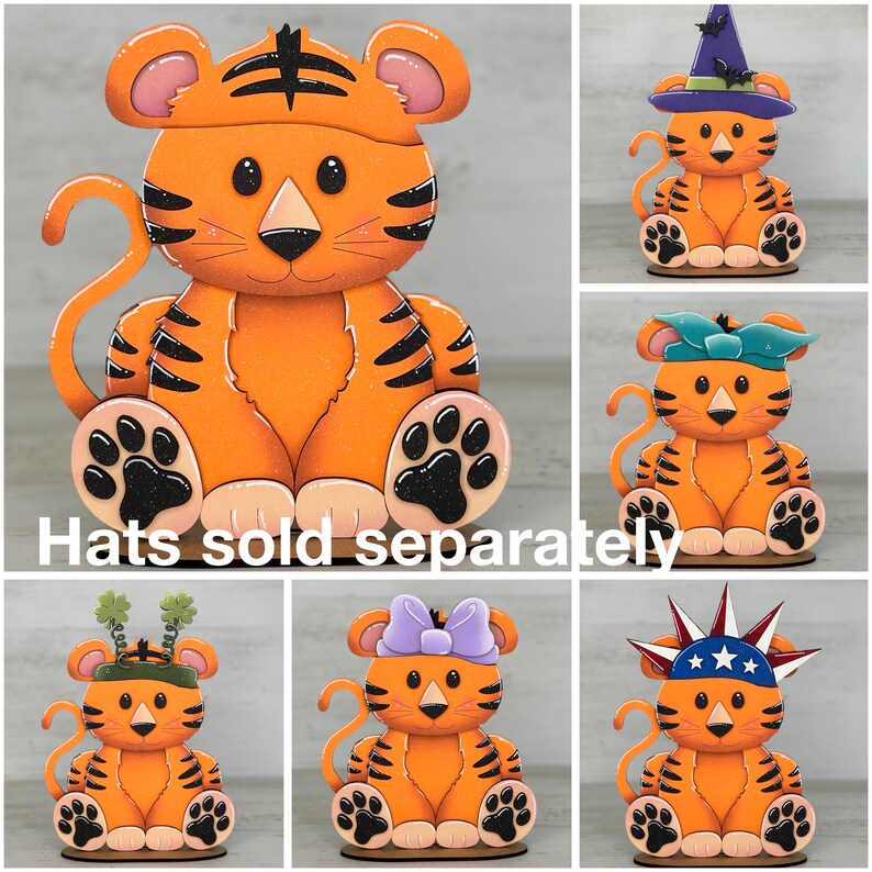 Tiger Animal Hats Interchangeable MINI File SVG, Seasonal Leaning Sign ...