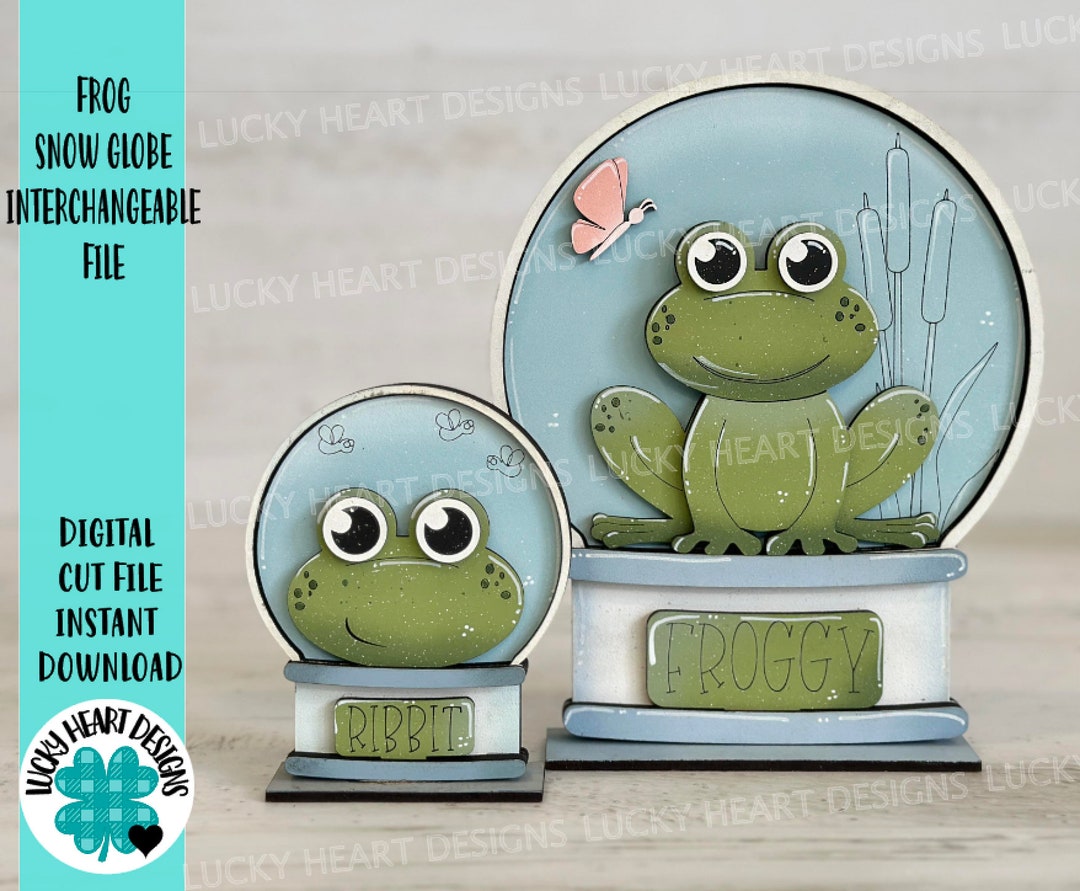 Frog Snow Globe Interchangeable File SVG, TINY Summer, Butterfly ...