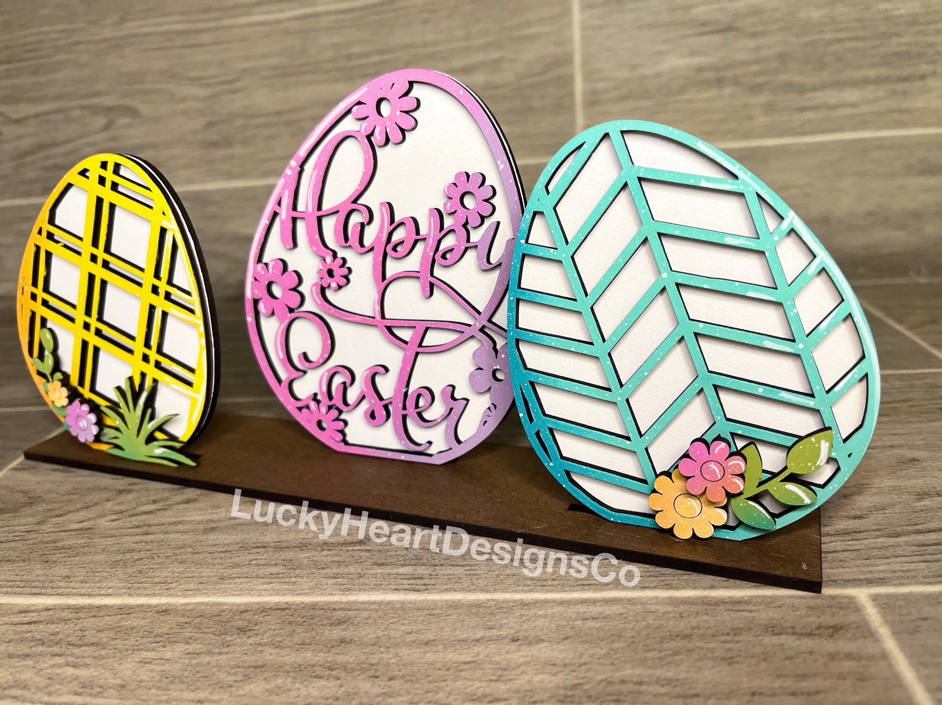 Standing Easter Egg Trio File, Glowforge, Luckyheartdesignsco - Etsy