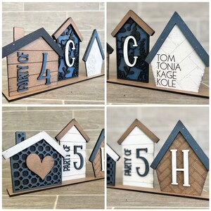 Party of Family Home Standing Houses Centerpiece File SVG, Mantle Decor ...