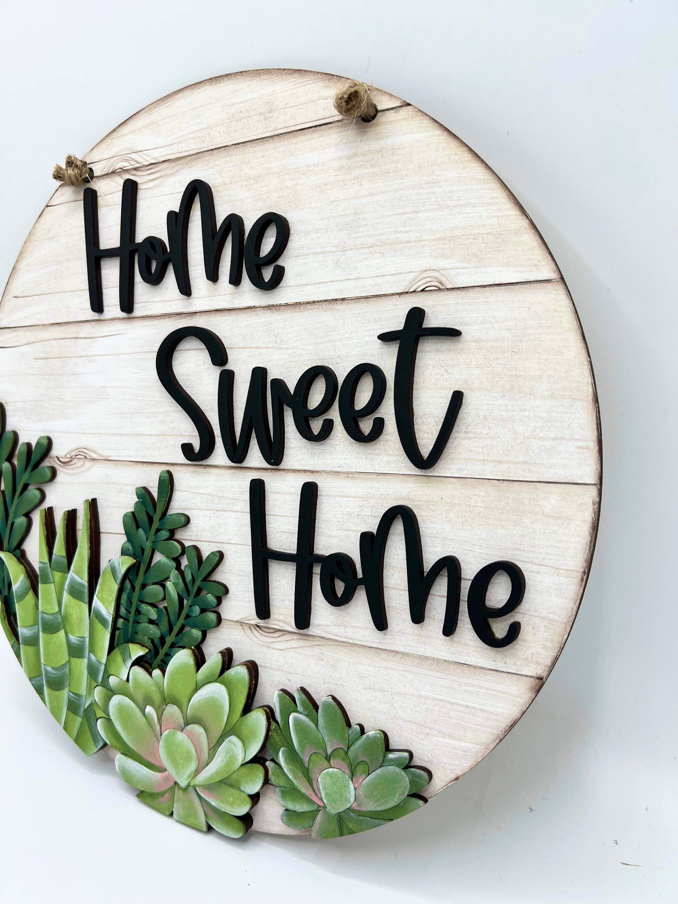 Succulent Welcome Nursery Door Hanger Sign File SVG, Glowforge, Home ...